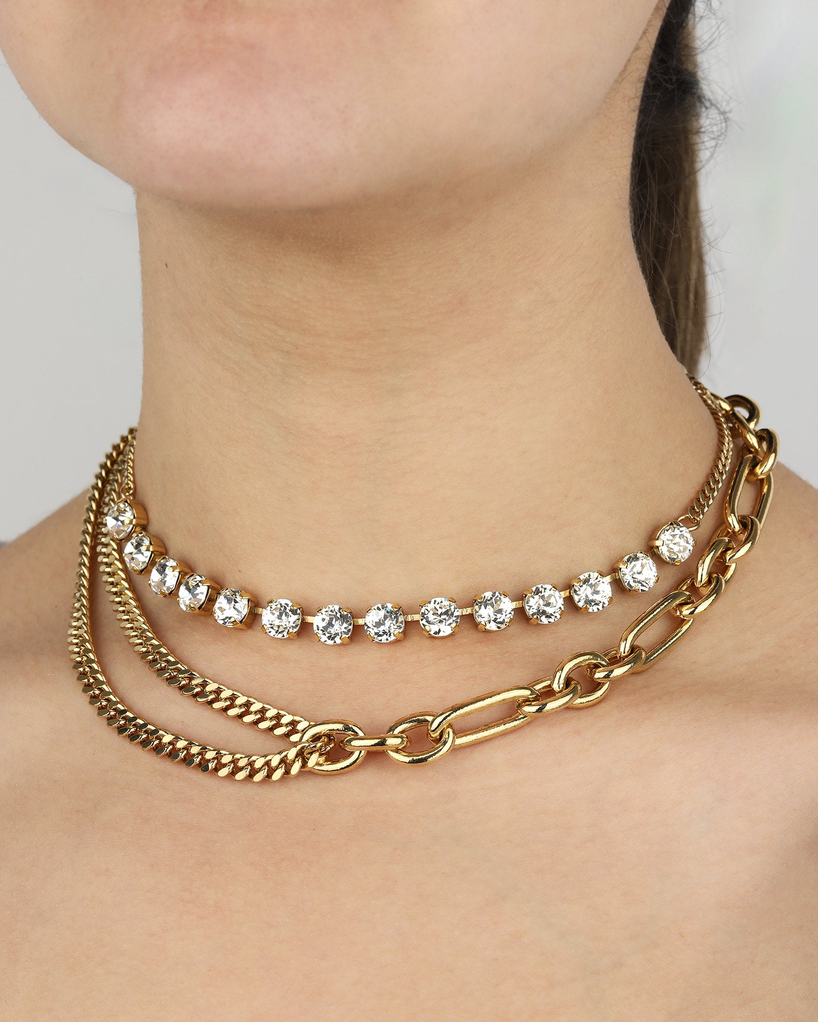 TOVA Cricket Necklace 14k Gold Plated, White Crystal | Blue Ruby ...