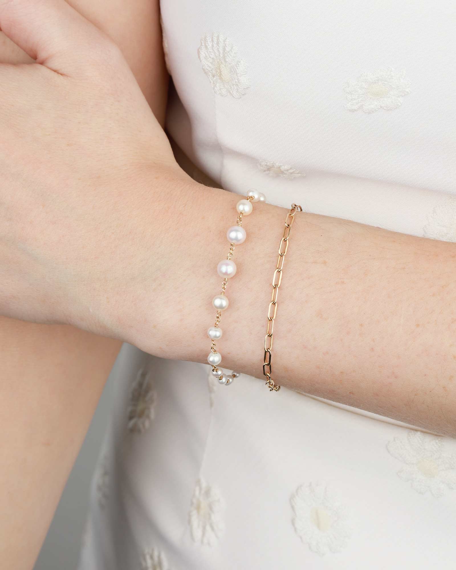 Poppy Rose Graduated Pearl Strand Bracelet 14k Gold Filled, Freshwater ...