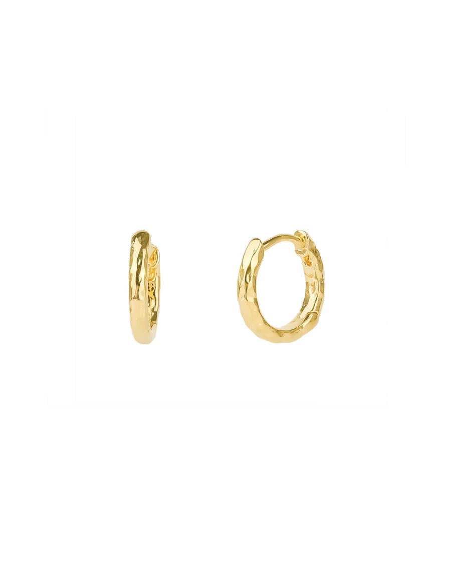 Tashi Hammered Huggies | 13mm 14k Gold Vermeil | Blue Ruby Jewellery, Canada