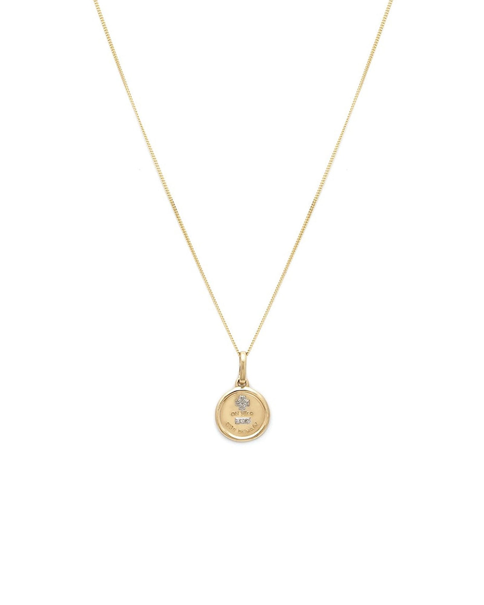 Leah Alexandra Fine Love Token Necklace Round 14k Yellow Gold, Diamond ...