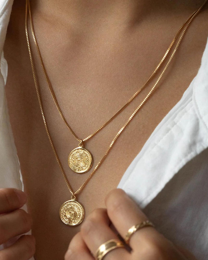 Leah Alexandra Sofia Slice Necklace 14k Gold Vermeil, Emerald | Blue Ruby Jewellery, Canada