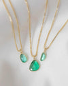 Leah Alexandra Sofia Slice Necklace 14k Gold Vermeil, Emerald | Blue Ruby Jewellery, Canada