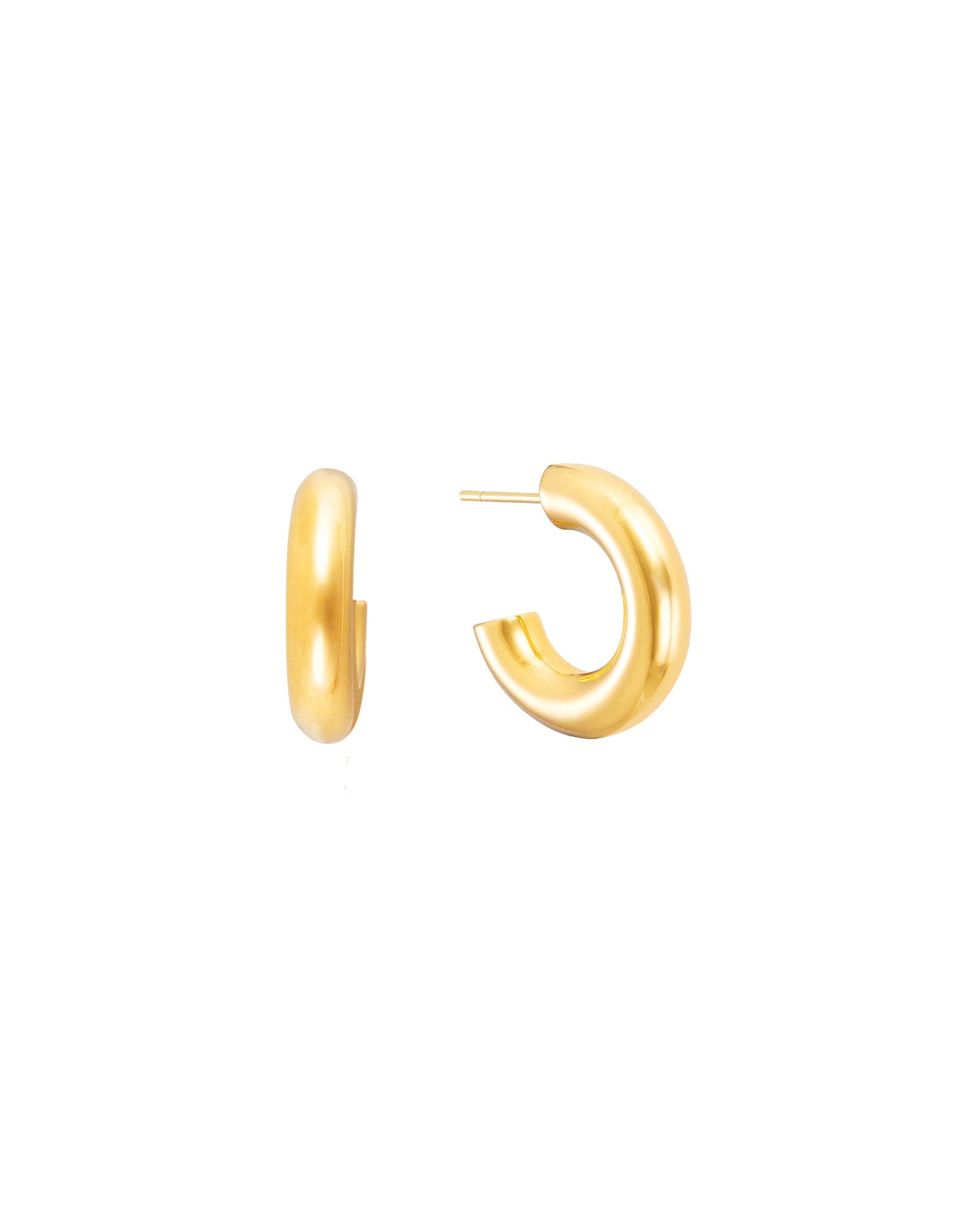 Quiet Icon Tube Hoops | 20mm 14k Gold Vermeil | Blue Ruby Jewellery, Canada